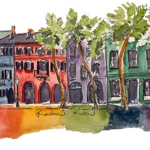 Rainbow Row Print - Etsy