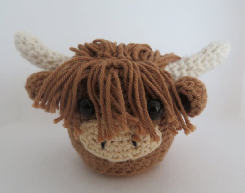 Pdf Crochet Pattern for Highland Cow Head Chocolate Orange Cover ...
