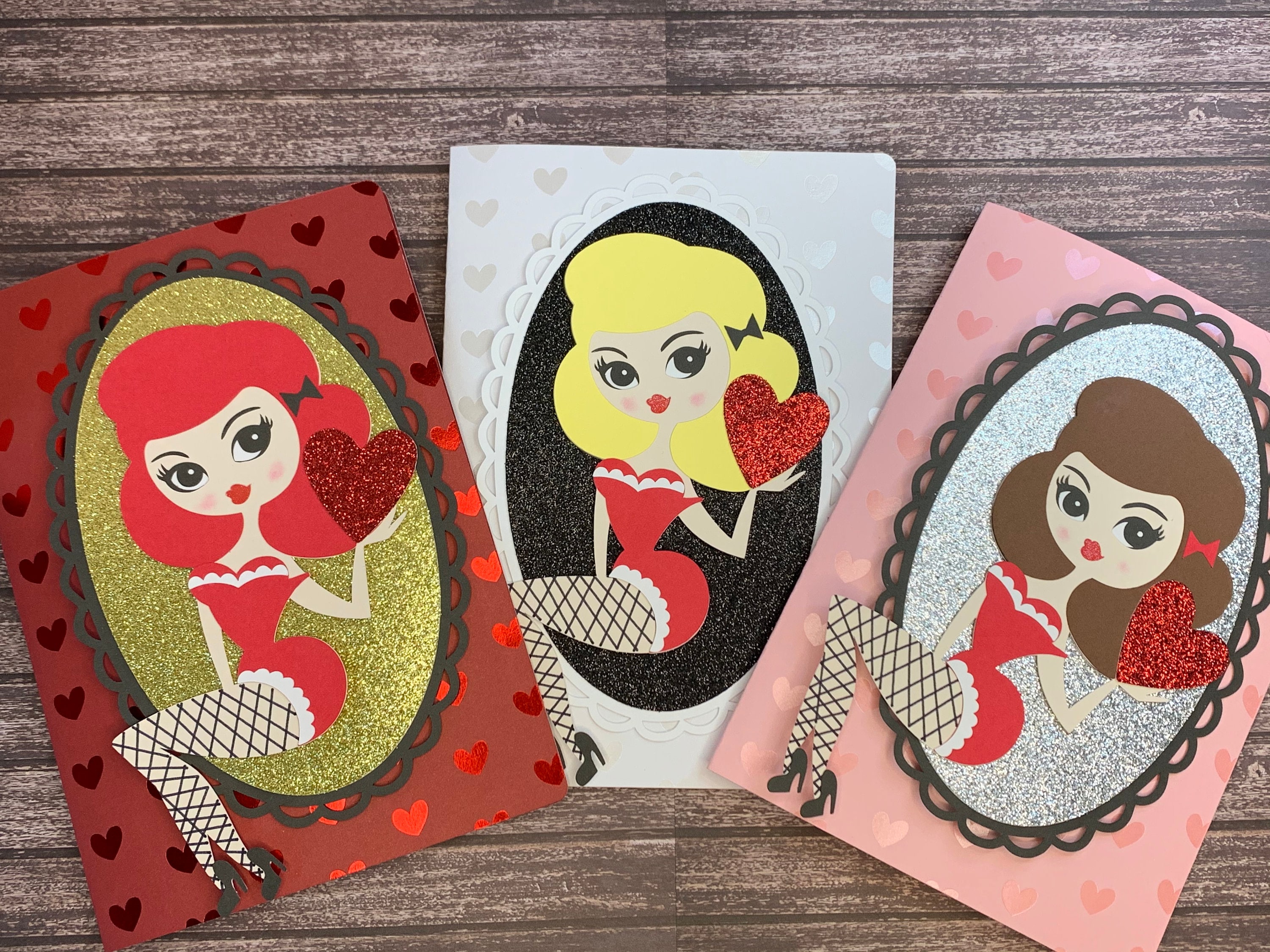 Vintage pin up girl card Cute card for her Flirty card for | Etsy