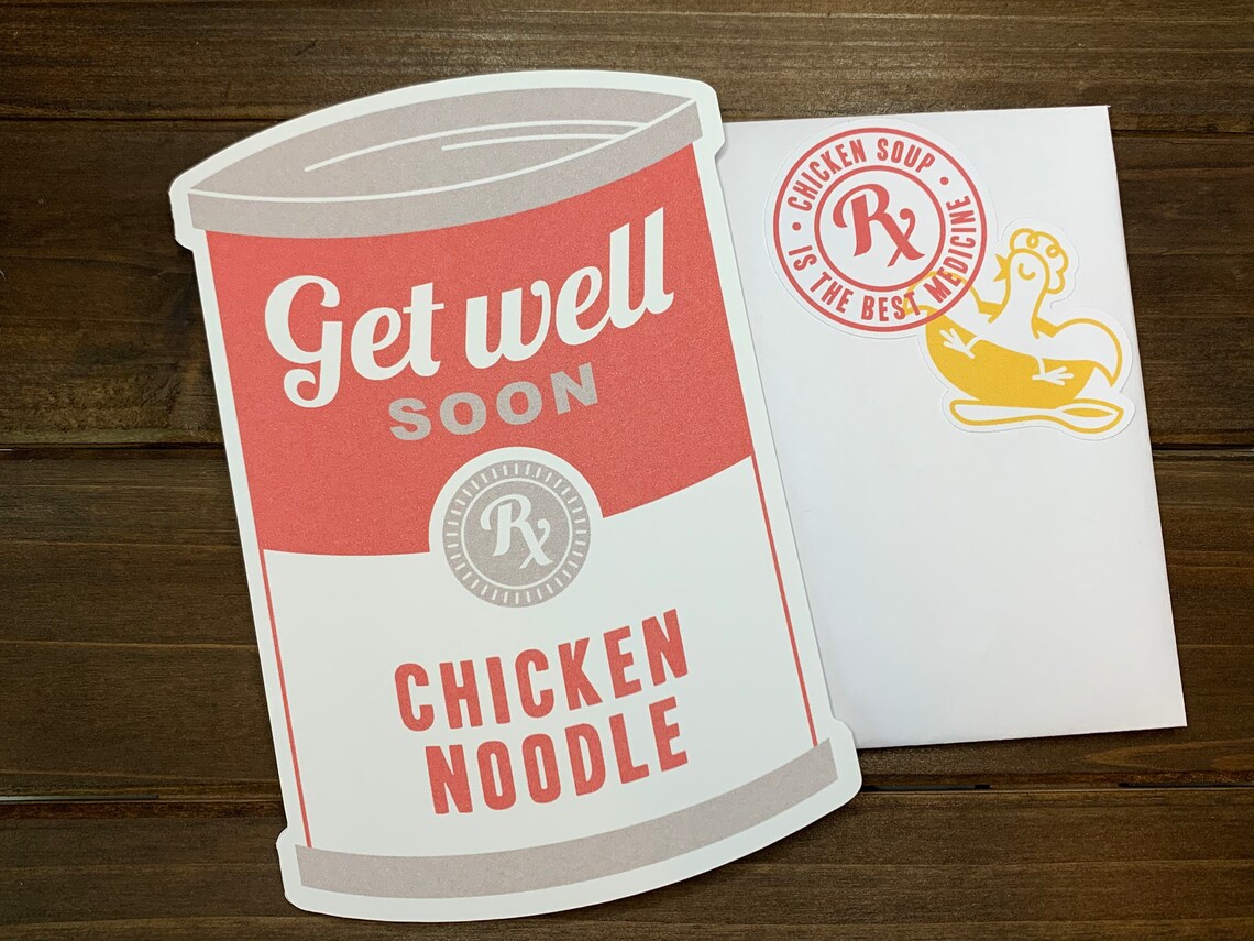 Get Well Soon Card Chicken Noodle Card Funny Get Well Soon - Etsy
