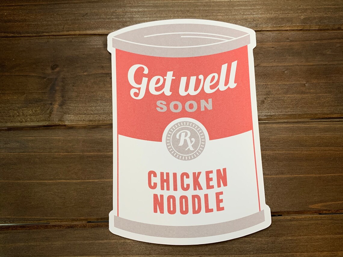 Get Well Soon Card Chicken Noodle Card Funny Get Well Soon - Etsy