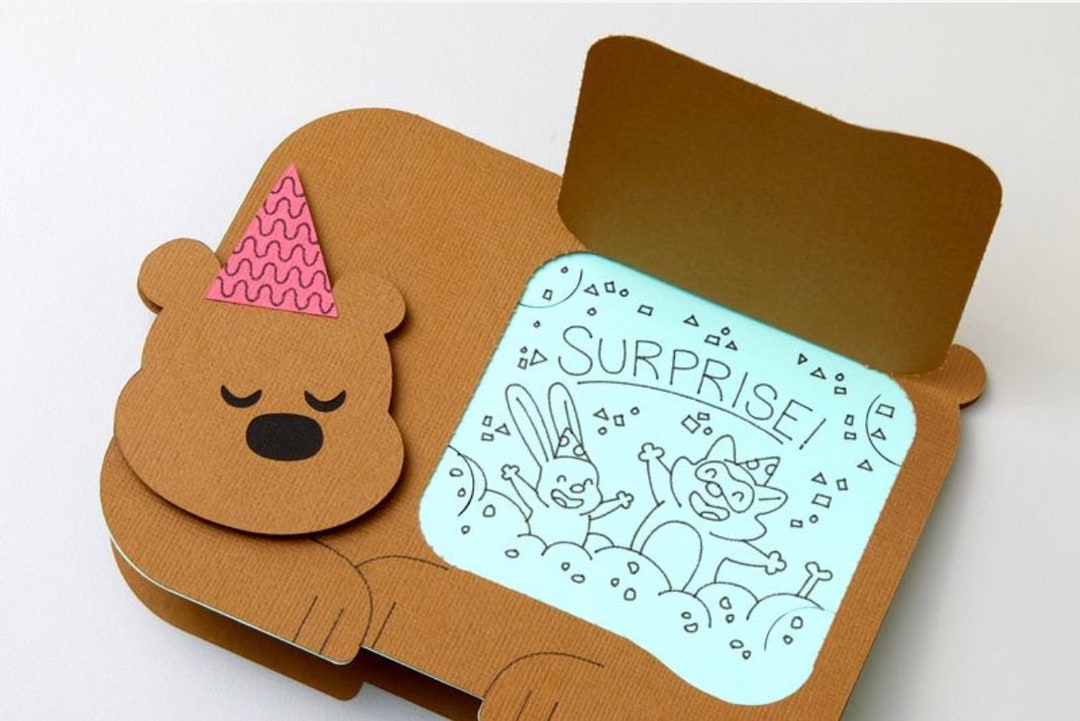 Perforated Bear Gift Card Holder | Kids Birthday Gift Card Holder ...