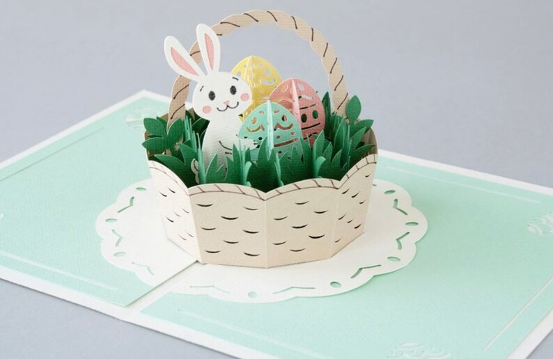 Easter Bunny Pop-up Card 3D Card for Easter Cute Easter Card for Her ...