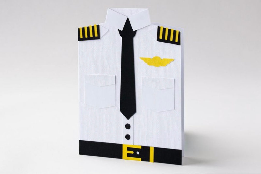 Pilot Uniform Card | Card for Pilot | Gift for Dad | Card for Husband ...
