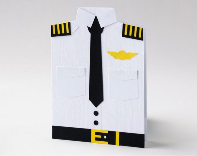 Pilot Uniform Card Card for Pilot Gift for Dad Card for Husband Party ...