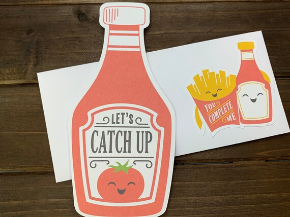 Lets catch up card Cute card for a friend Funny card for | Etsy