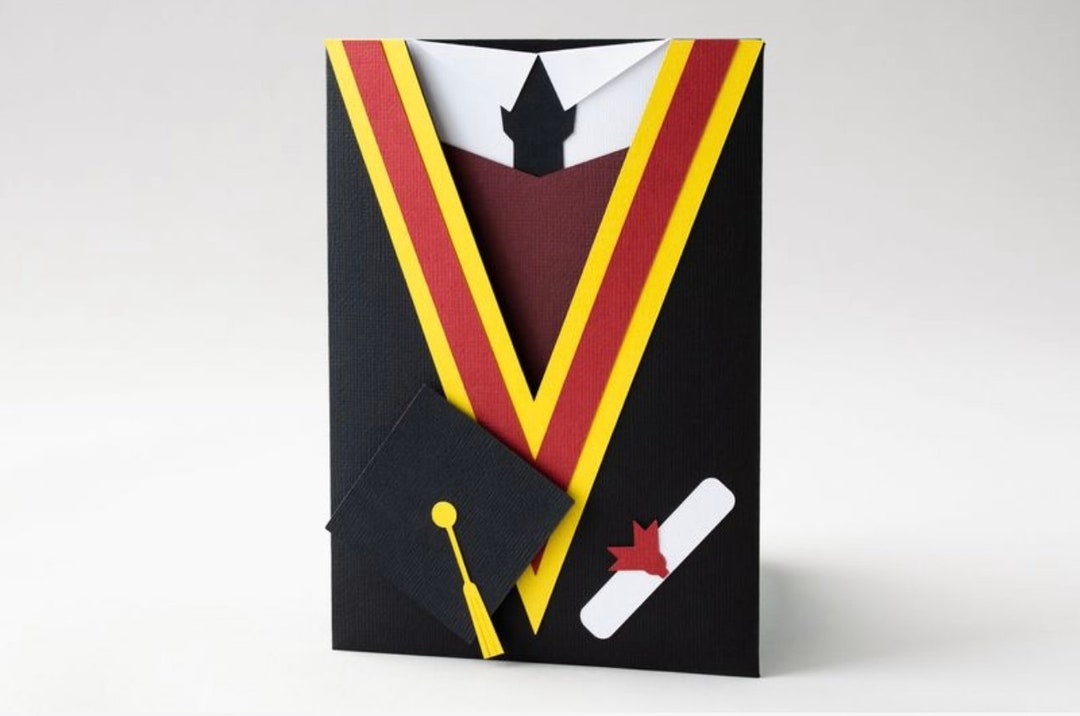 Graduation Cap and Gown Card Gift for Graduates Card for Graduating ...