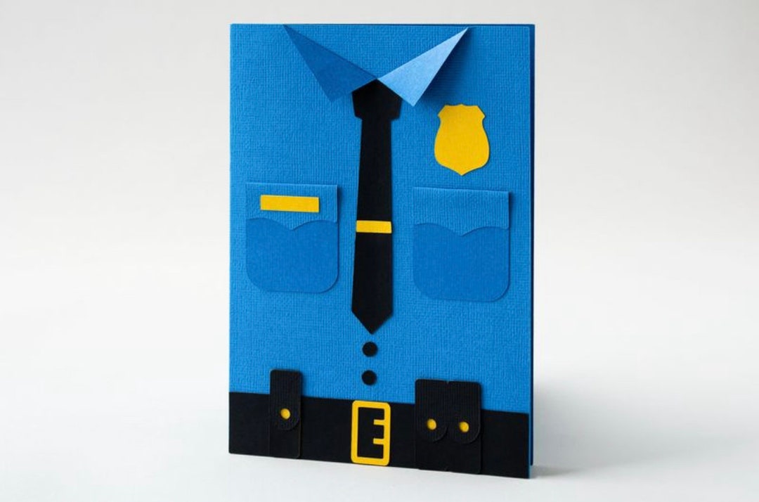 Police Uniform Card | Thank You for Your Service | Thank You Note for ...