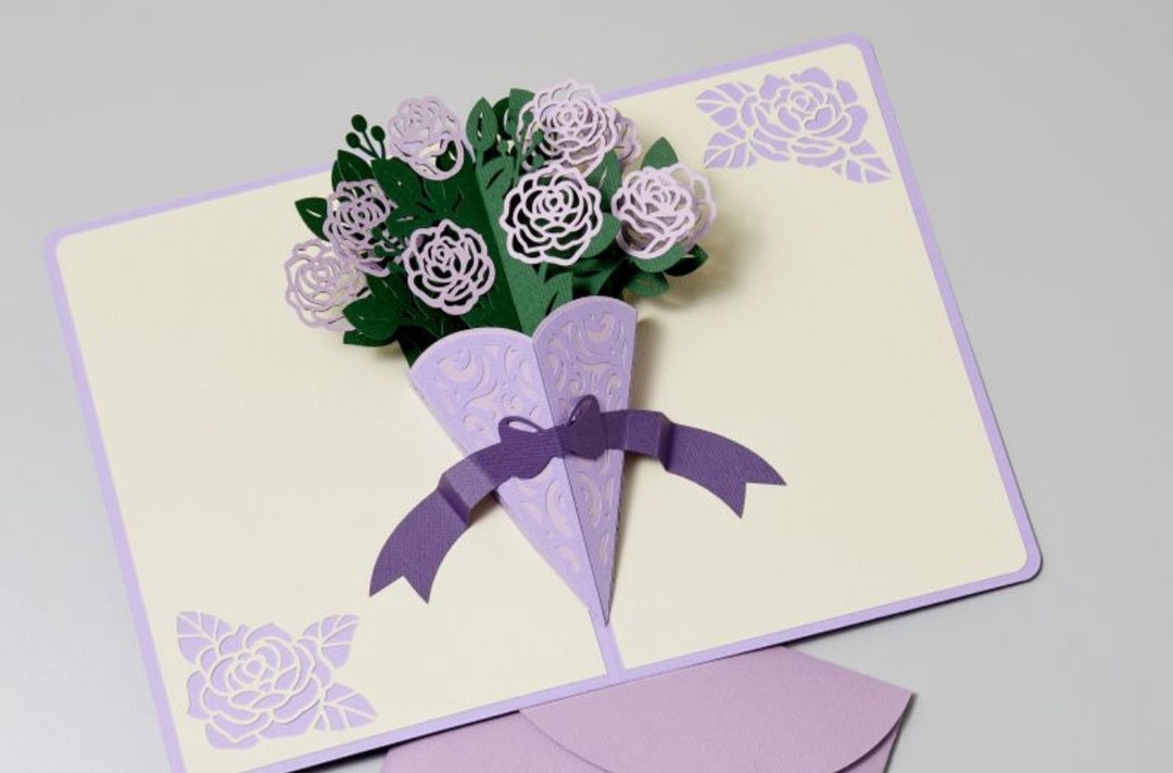 Bouquet Pop-up Card | 3D Card for Birthday | Cute Card for Mom | Mother ...
