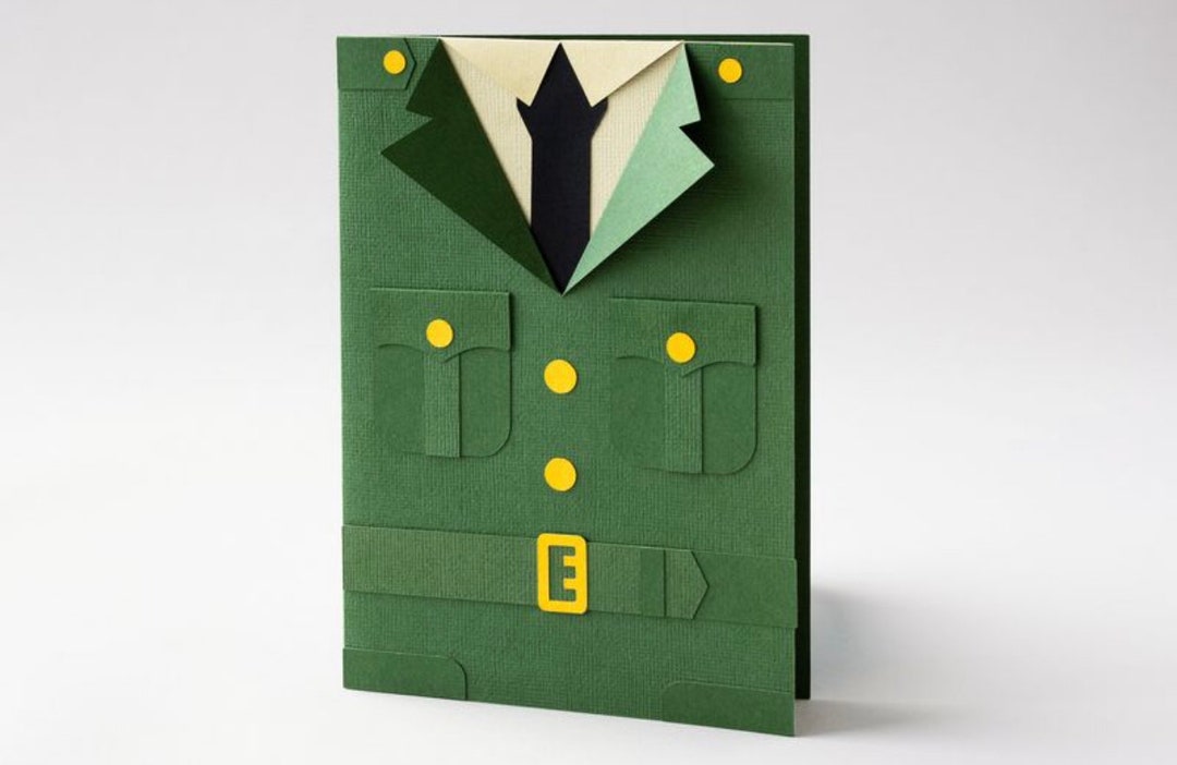 Military Uniform Card | Thank You for Your Service | Thank You Note for ...