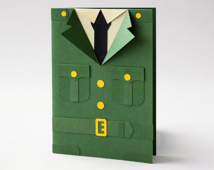 Military Uniform Card | Thank You for Your Service | Thank You Note for ...