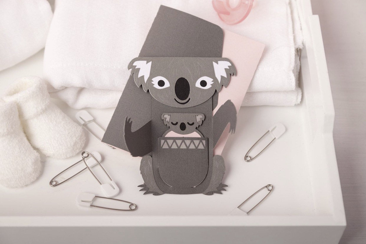 Koala I Love You Card Gender Reveal Card Its a Girl Card - Etsy Canada