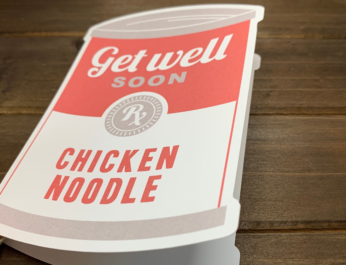 Get Well Soon Card Chicken Noodle Card Funny Get Well Soon - Etsy
