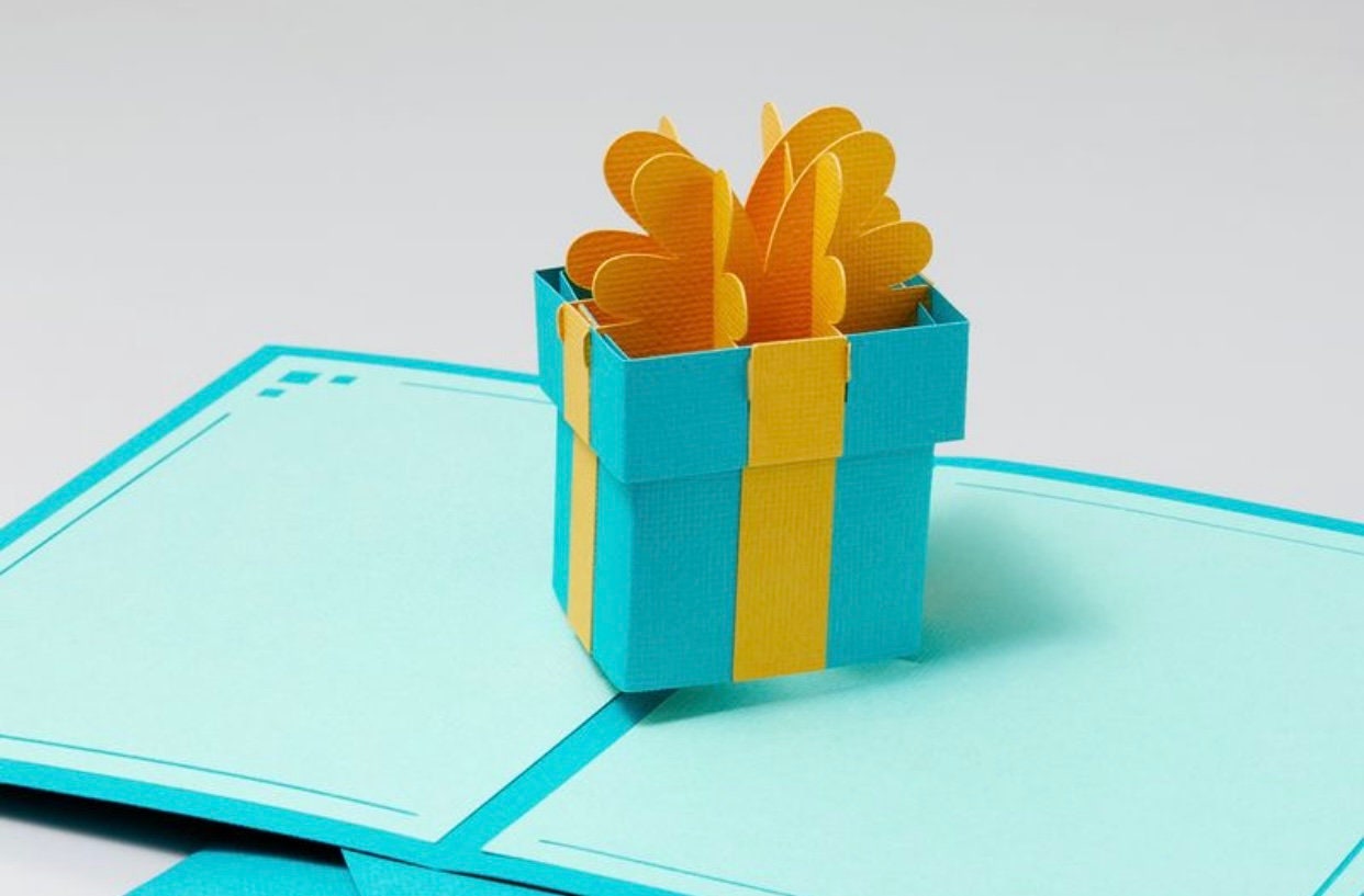Present Pop-up Card 3D Birthday Card for Him Cute Birthday - Etsy