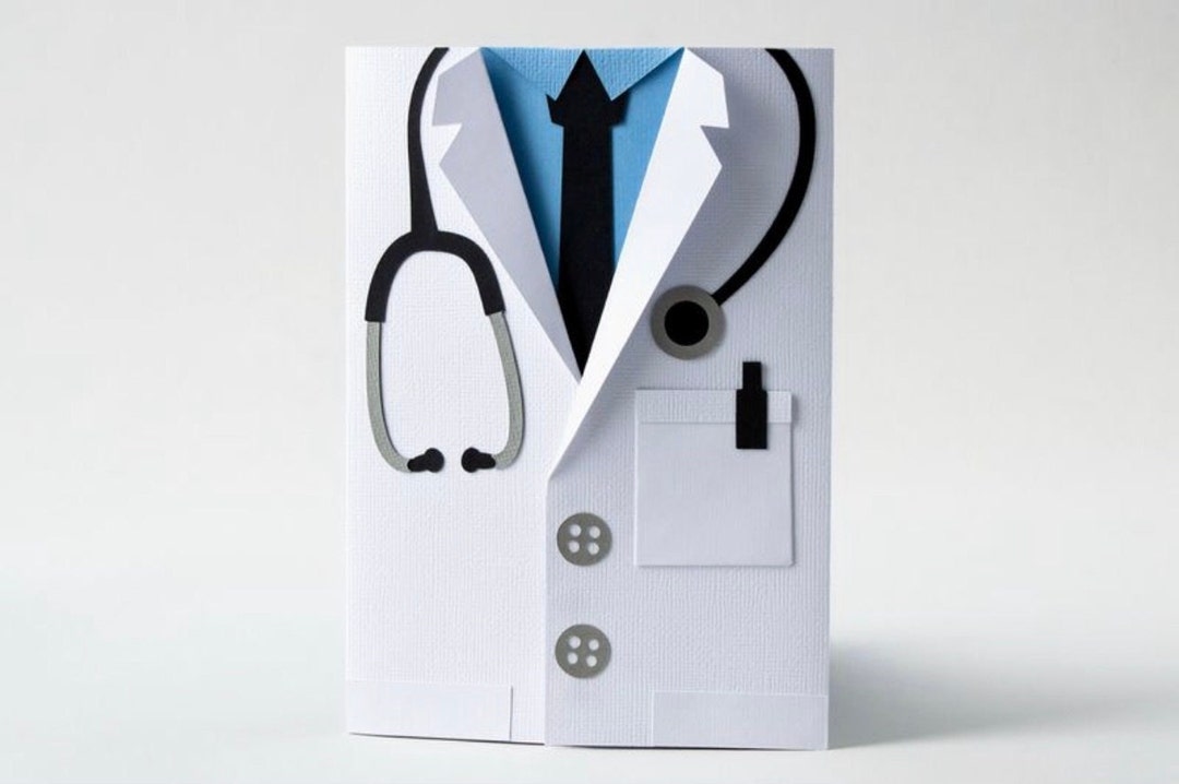 Doctor’s Lab Coat Card | Thank You Card for Doctor | Card for Hospital Staff | Thank You Note ...