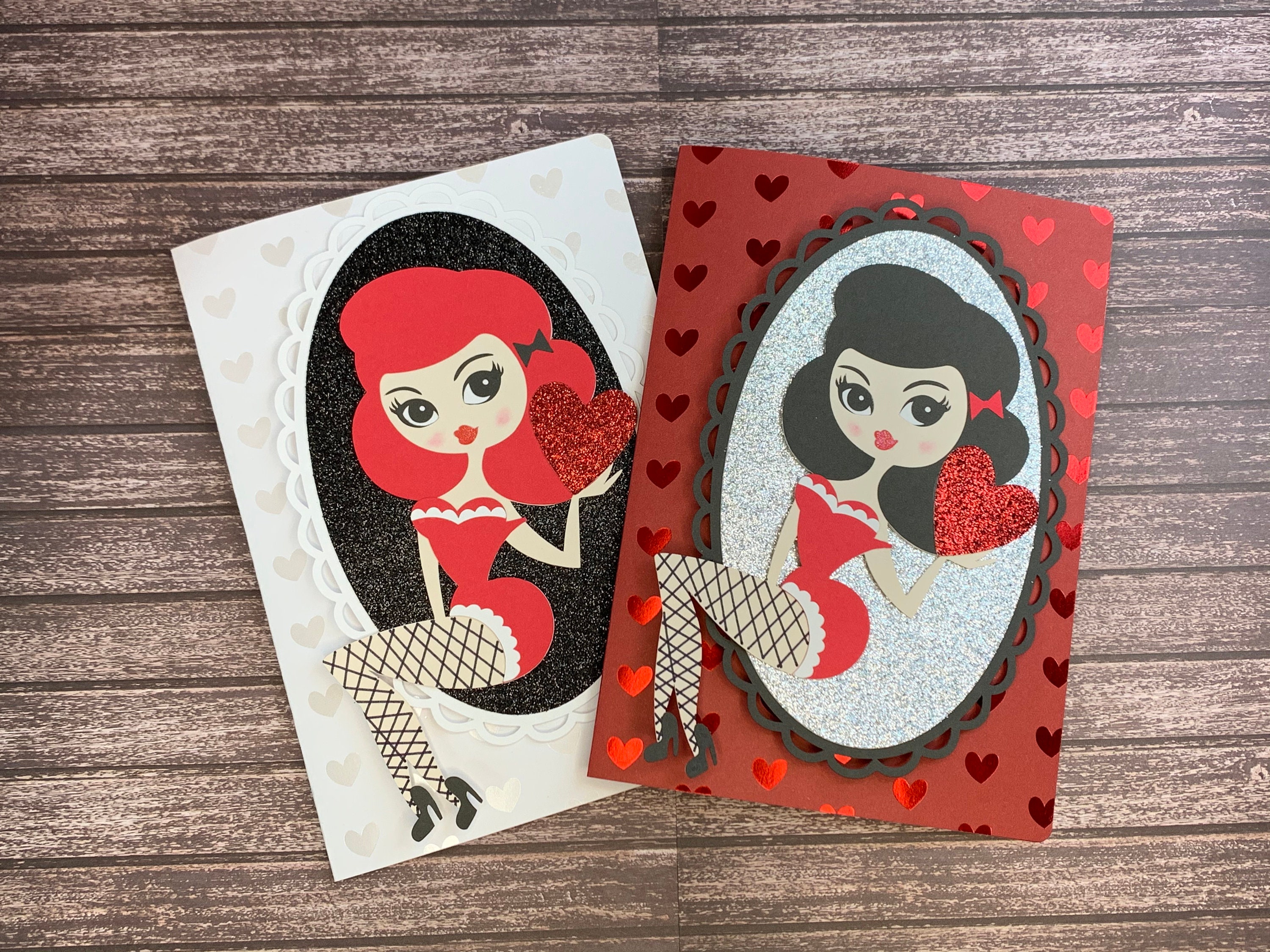 Vintage pin up girl card Cute card for her Flirty card for | Etsy