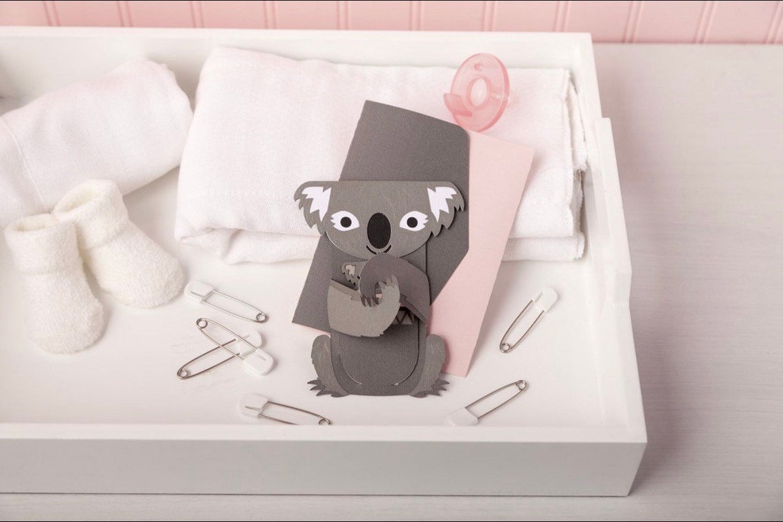 Koala I Love You Card Gender Reveal Card Its a Girl Card - Etsy Canada