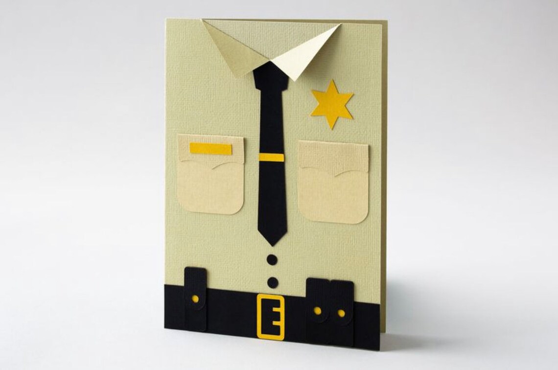 Police Uniform Card Thank You for Your Service Thank You Note for Law ...