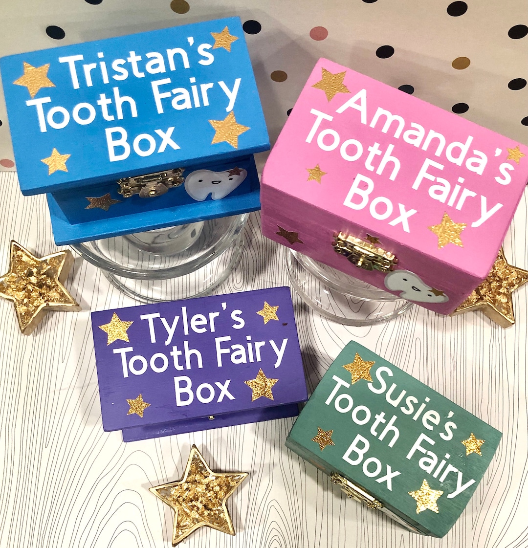 Tooth Fairy Holder, Personalized Tooth Fairy Treasure Box, Tooth Fairy ...