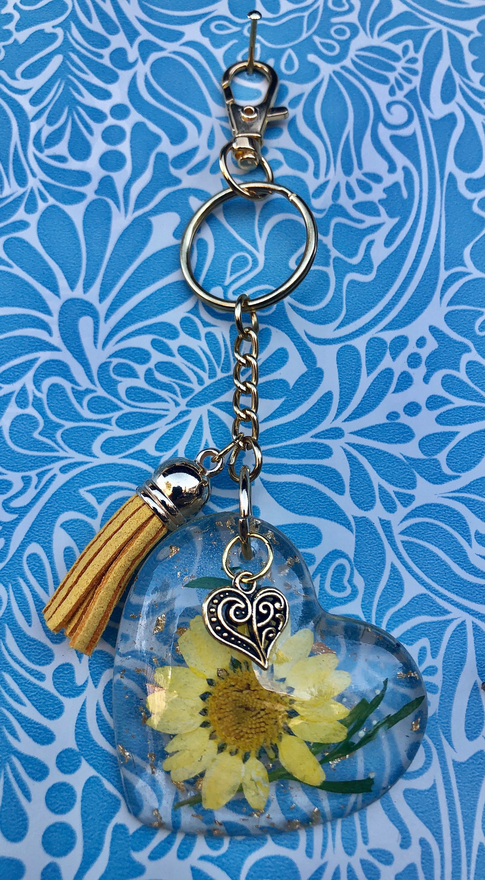 Flower Keychainvalentine Keychaingifts With Flowersfloral - Etsy