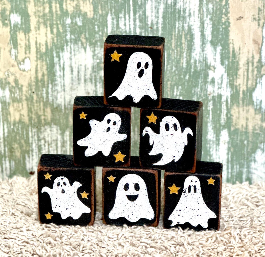 Rustic Ghost,halloween Ghost Set of 6,halloweentiered Tray,ghost Tiered ...