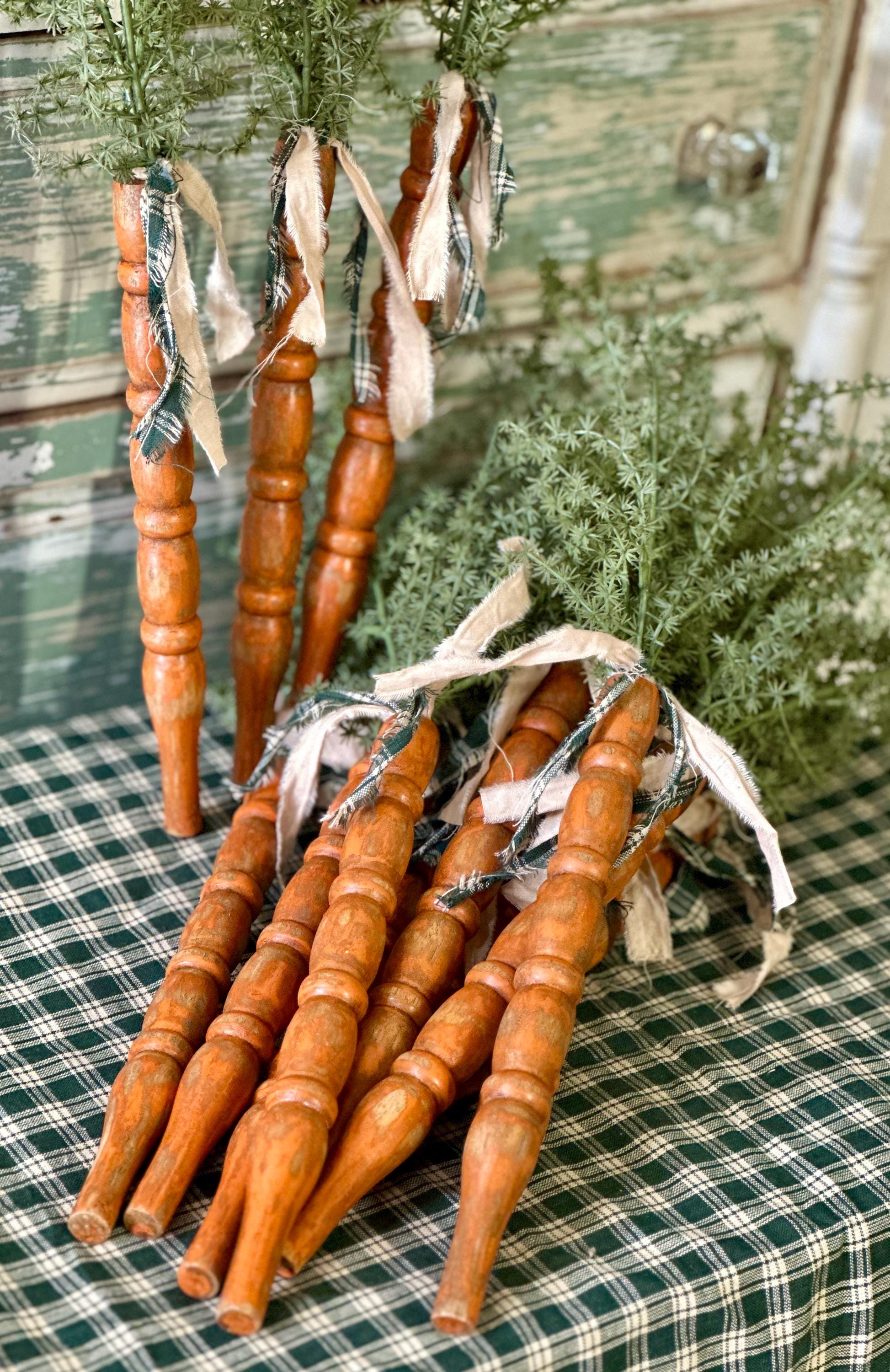 Primitive Carrots Set of 3,rustic Carrots,spindle Carrot,farmhouse ...