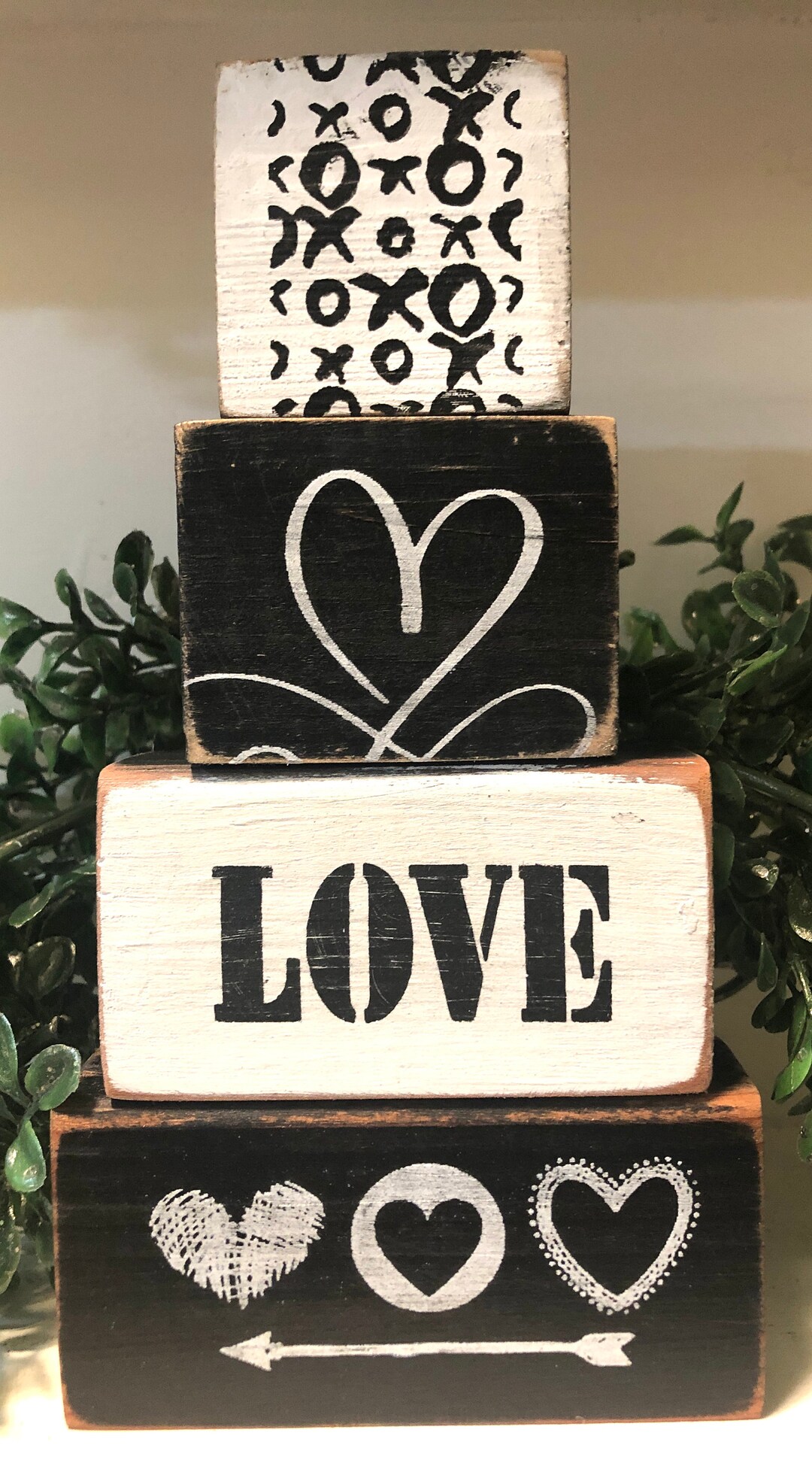 Farmhouse Valentine Blocks,love Blocks,valentine Tiered Tray,valentine ...