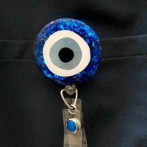 Evil Eye Badge Reel,nazar Badge Reel, ID Holder, Retractable ID Holder ...