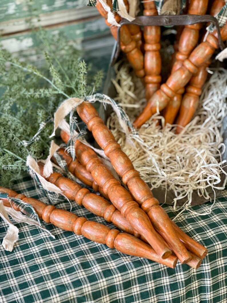 Primitive Carrots Set of 3,rustic Carrots,spindle Carrot,farmhouse ...