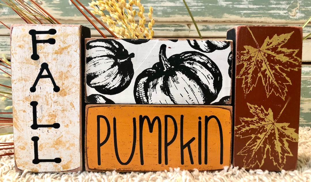 Fall Tiered Tray,fall Blocks,farmhouse Pumpkin Decor,farmhouse Fall ...