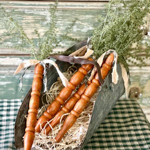 Primitive Carrots Set of 3,rustic Carrots,spindle Carrot,farmhouse ...
