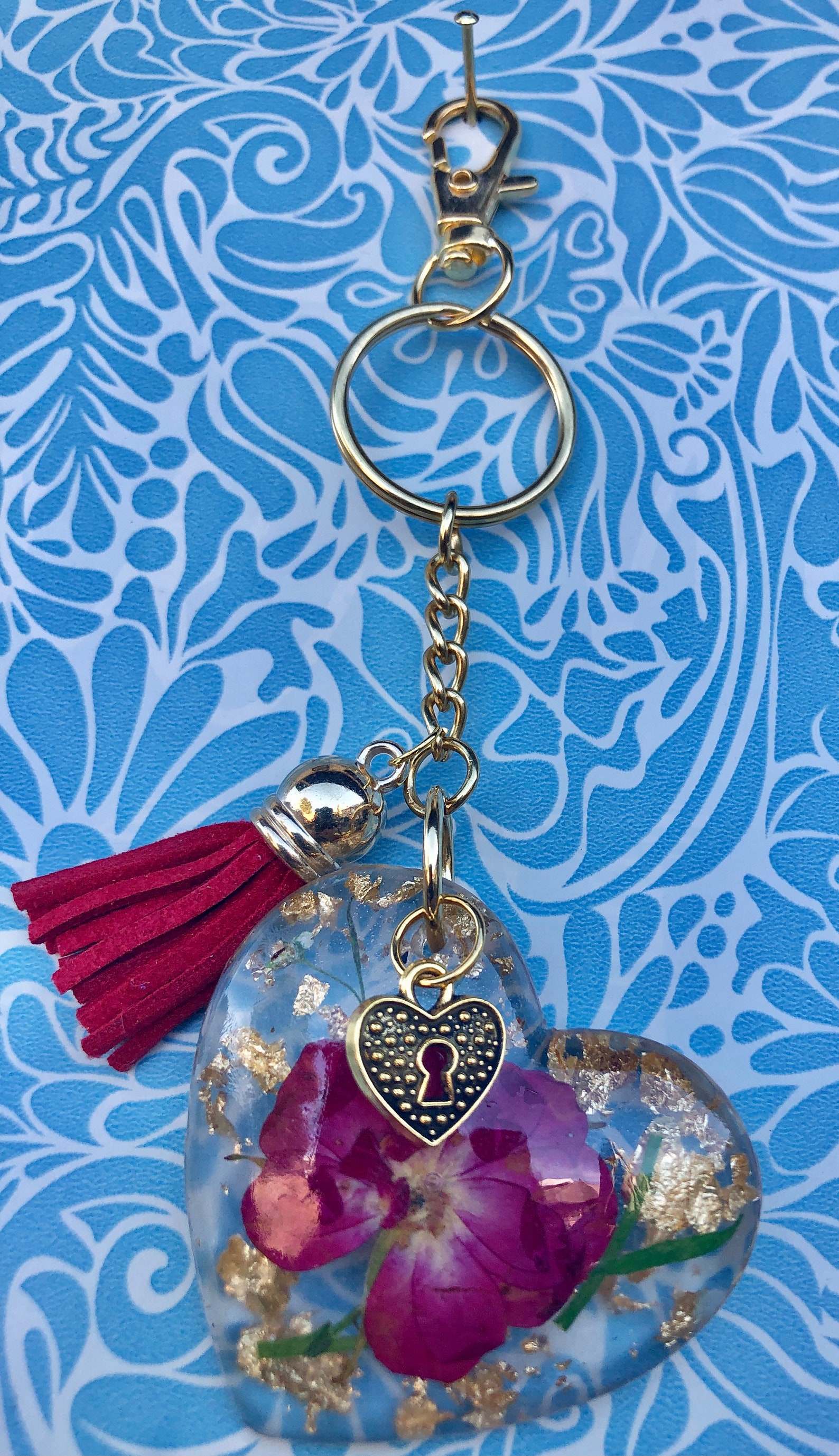 Flower Keychainvalentine Keychaingifts With Flowersfloral - Etsy