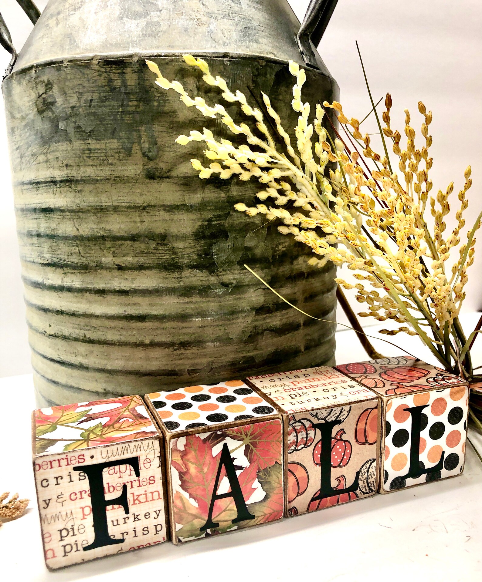 Tiered Tray Decorfall Wood Blocksfarmhouse Decorhalloween - Etsy