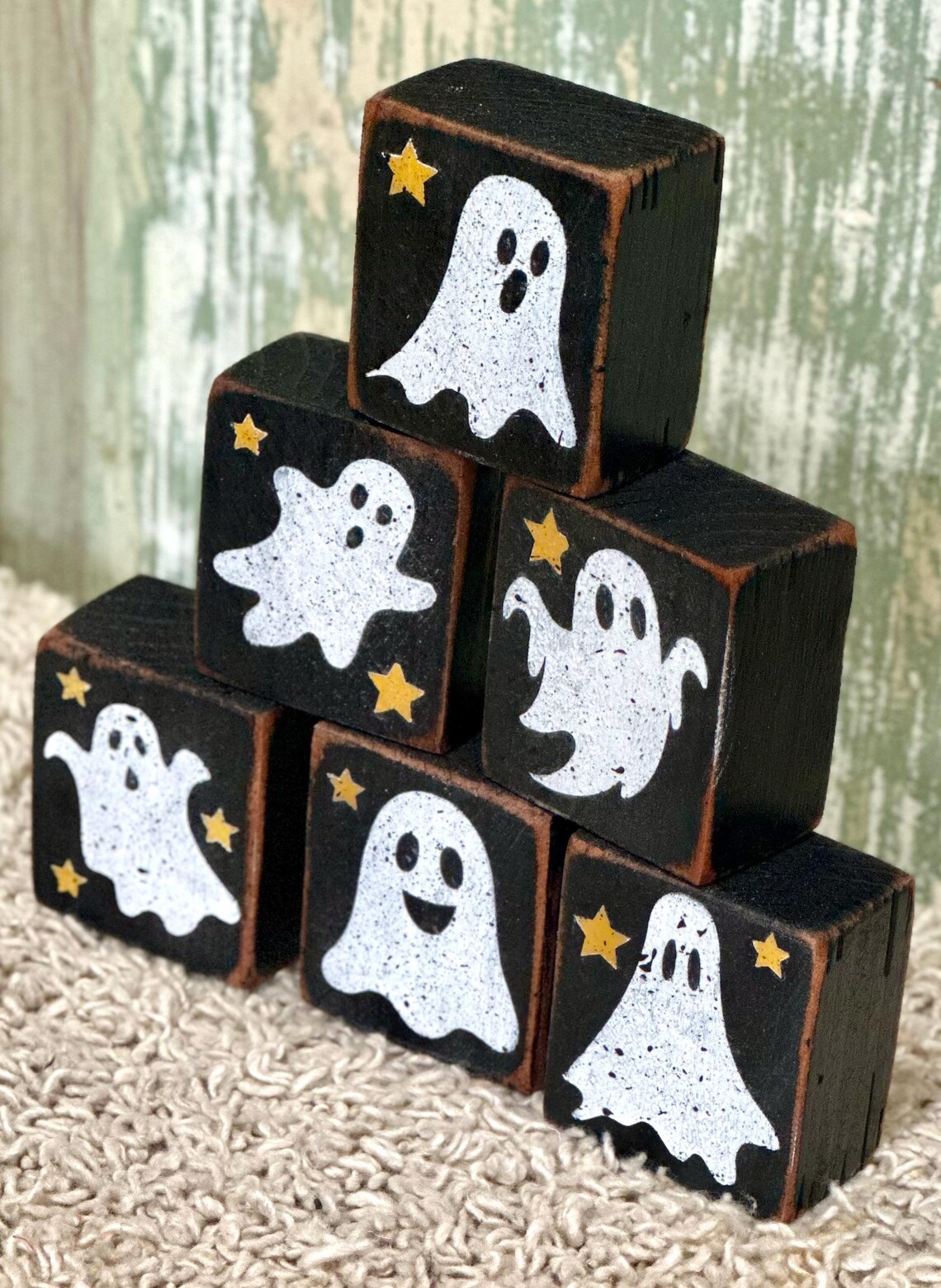 Rustic Ghost,halloween Ghost Set of 6,halloweentiered Tray,ghost Tiered ...