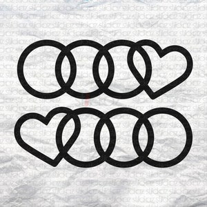 2x Audi Heart Audi Rings Exterior Lettering Logo | Etsy