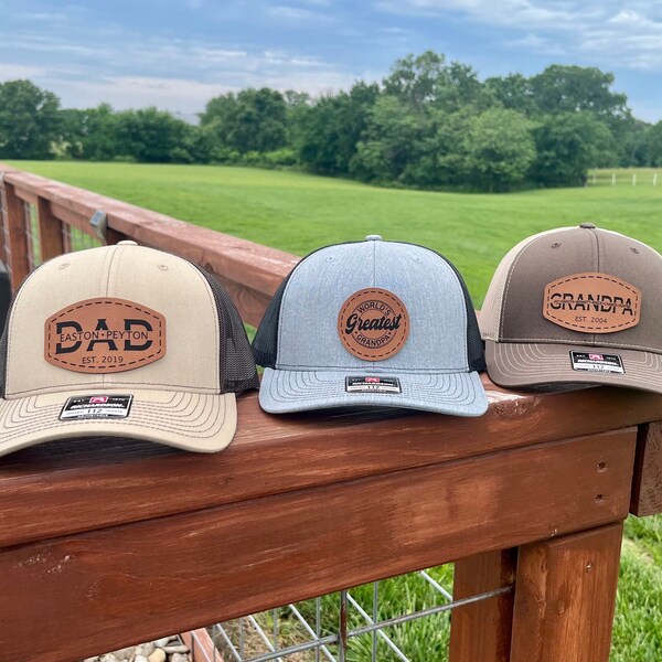 Leather Patch Hat - Etsy