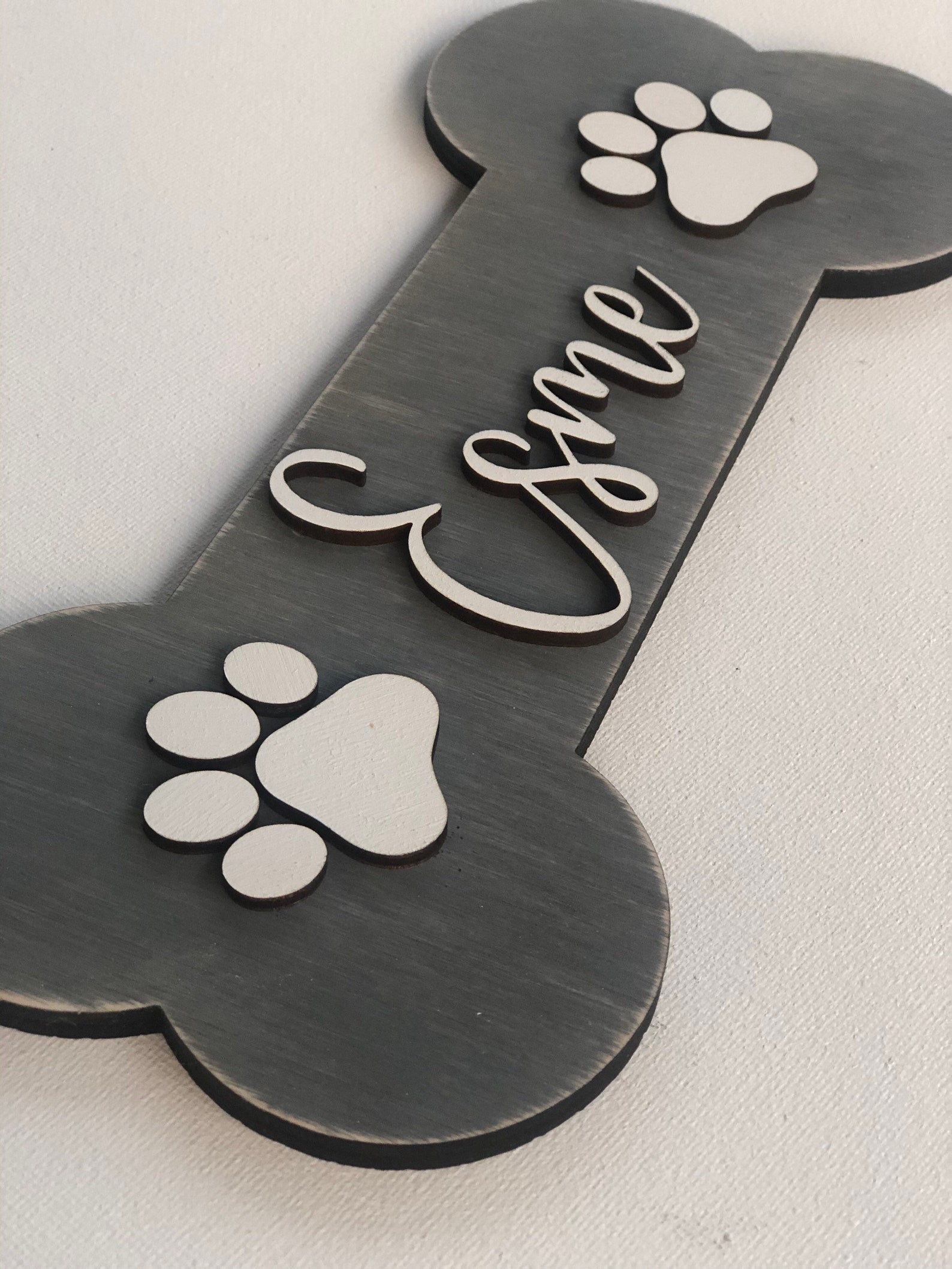 Dog Bone With Name Dog Name Sign Dog Name Plate for Wall - Etsy