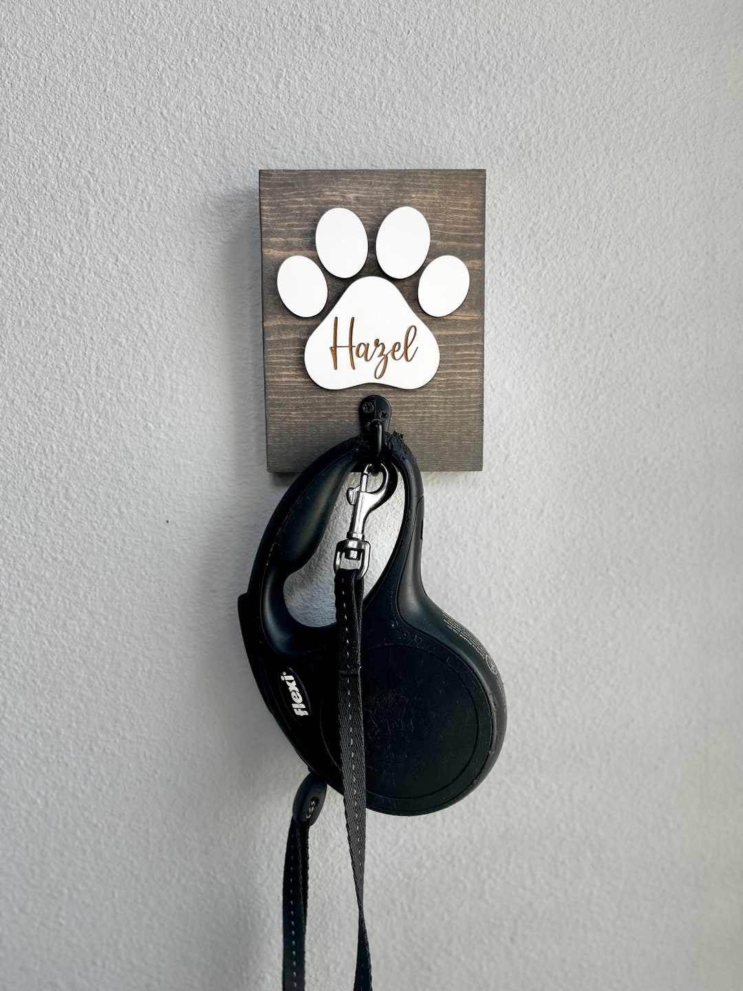 Dog Leash Hanger Personalized, Pet Leash Holder for Wall, Dog Lover ...