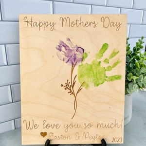 Mothers Day Handprint Art, Handprint Flower Bouquet, Sentimental Gift ...