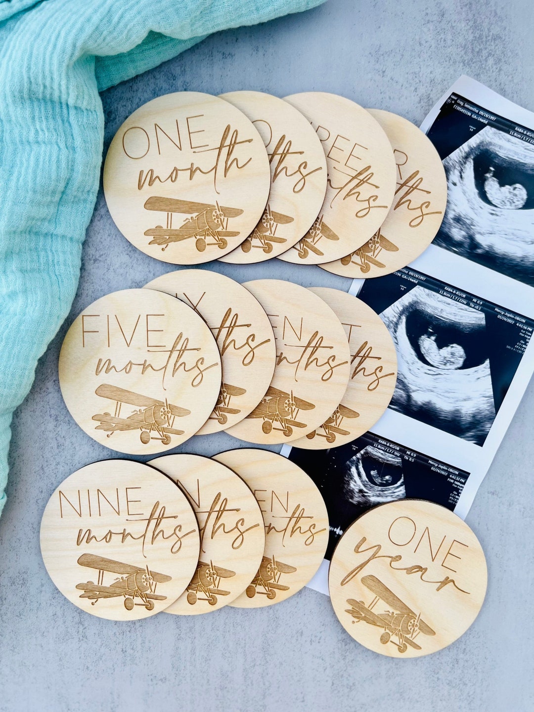 Airplane Milestones, Monthly Milestone Discs, Baby Monthly Signs, Baby ...