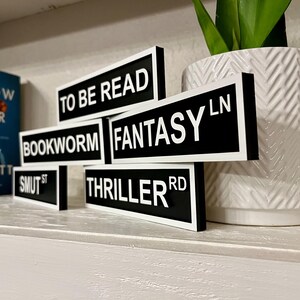 Street Signs for Bookshelf, Smut Street Sign, Book Shelf Signs, TBR St ...