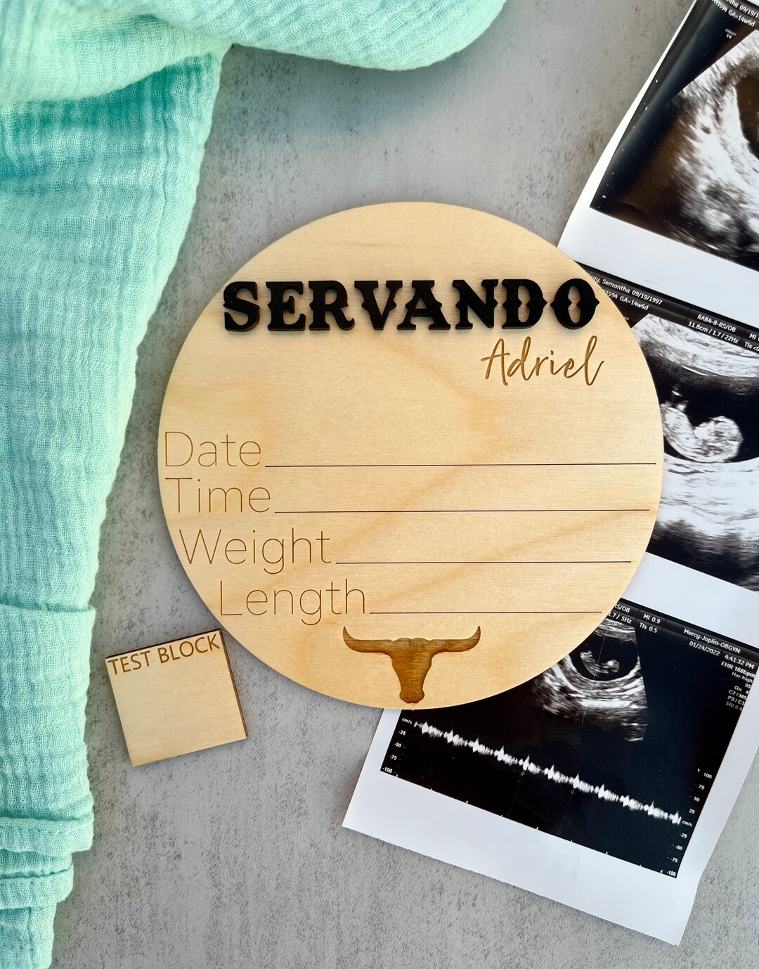 Cow Birth Stats Sign, Western Birth Announcement Sign for Hospital ...