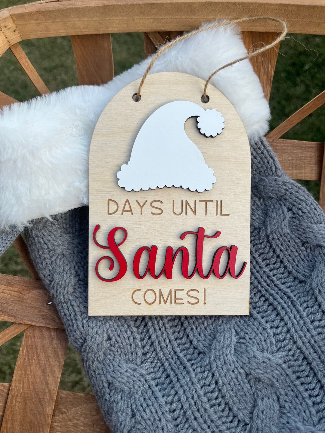 Santa Countdown Sign, Christmas Countdown, Days Until Christmas Sign ...