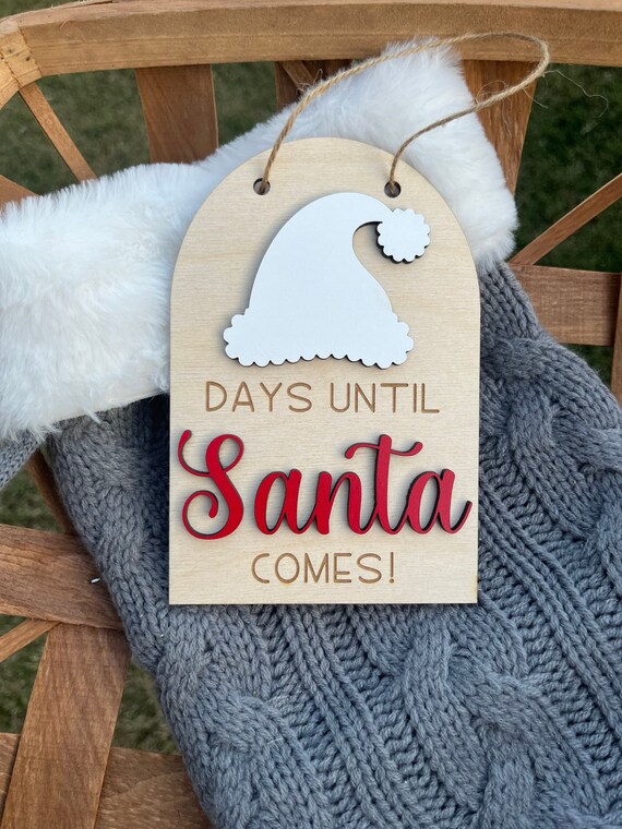 Santa Countdown Sign Christmas Countdown Days Until - Etsy