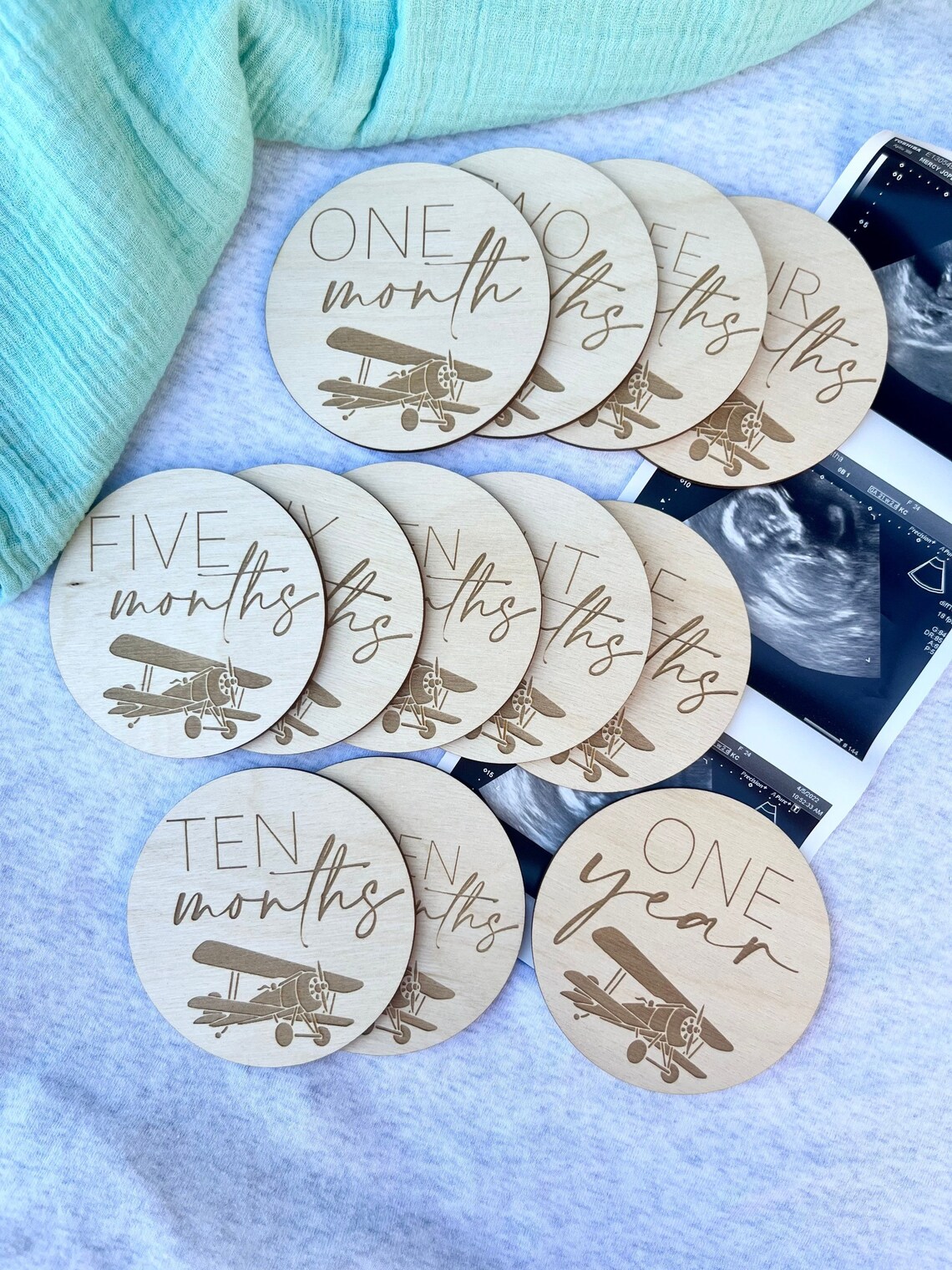 Airplane Milestones, Monthly Milestone Discs, Baby Monthly Signs, Baby ...