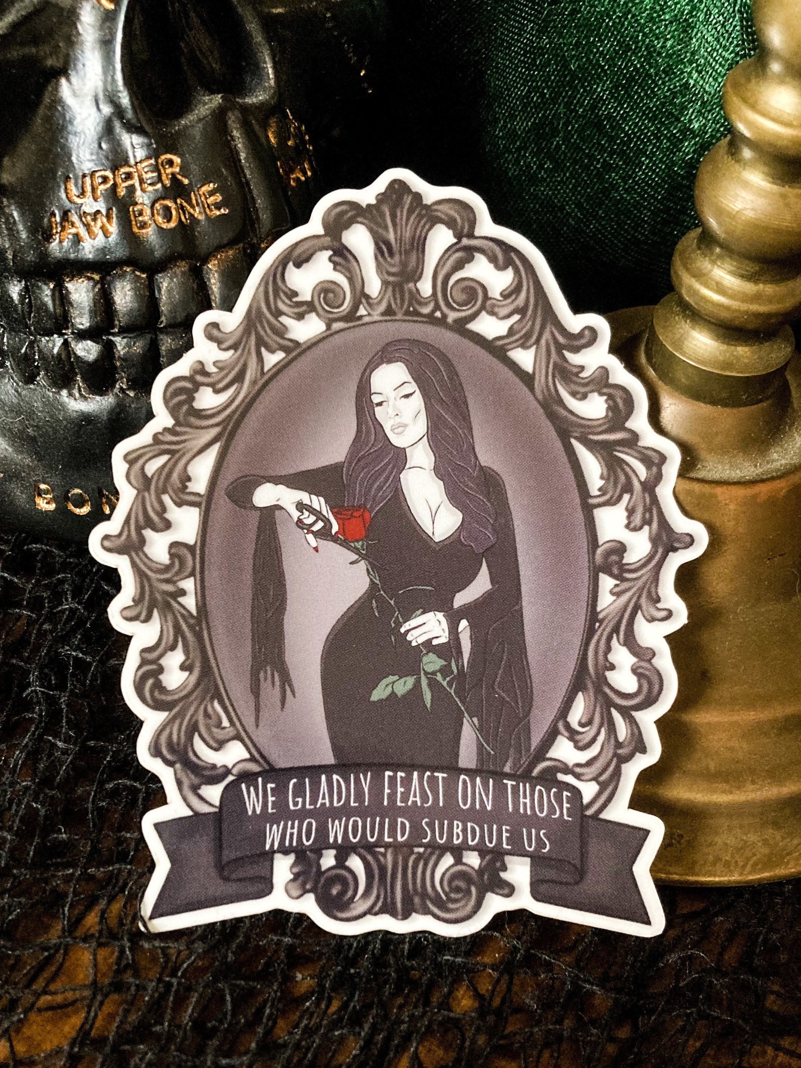 Morticia Addams Sticker, Addams Family Sticker, Halloween Movies ...