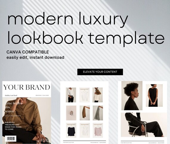 Modern Luxury Lookbook Template CANVA - Etsy