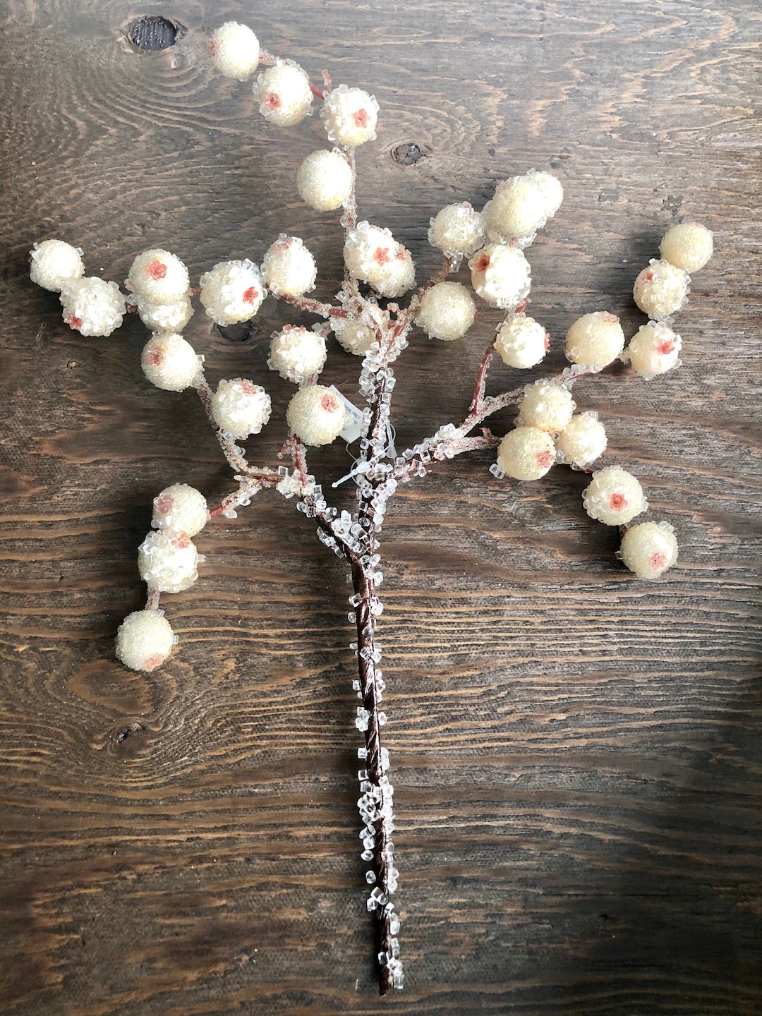 3 Pack 13 Outdoor Iced Berry Pick / Branch floral Stem for Holiday ...