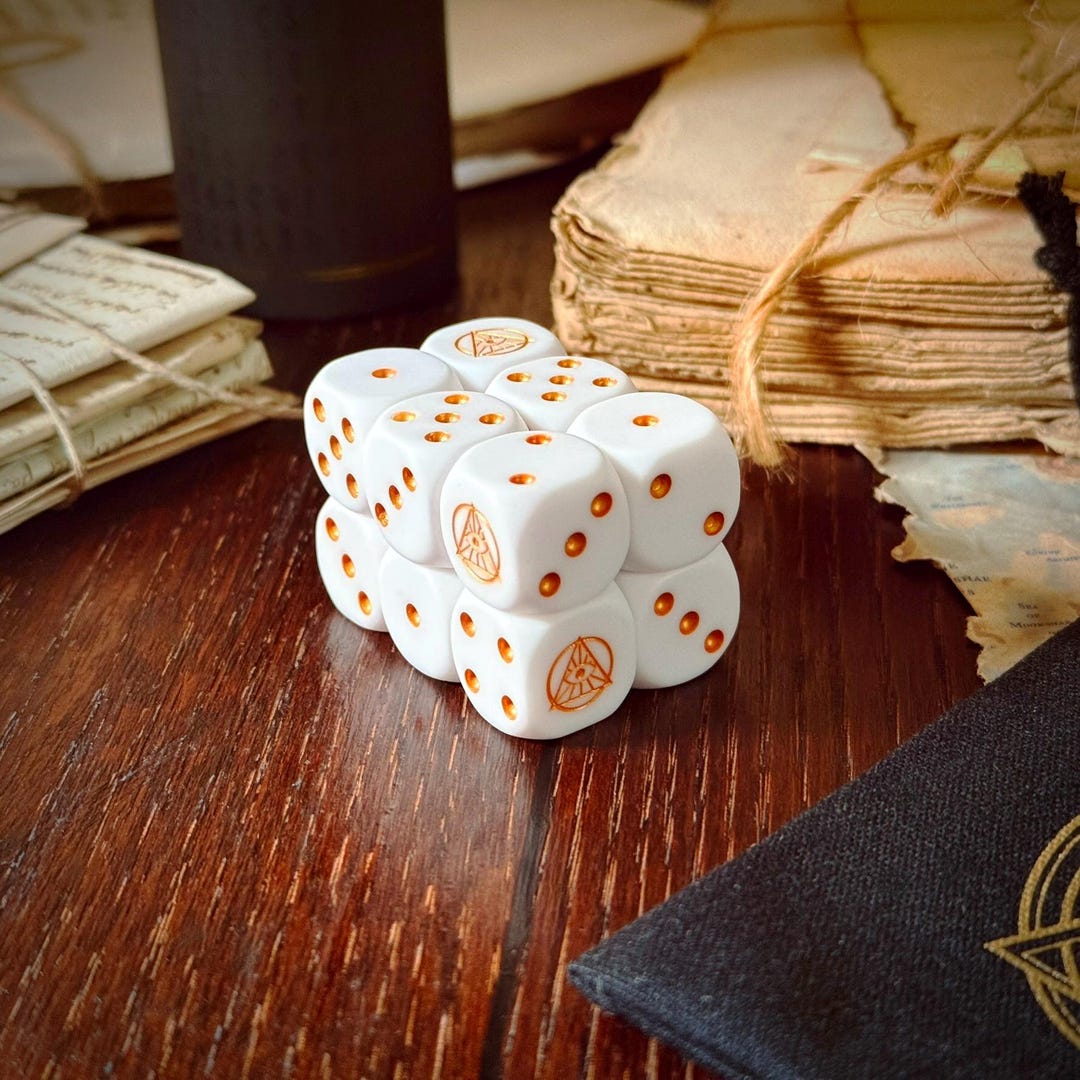 Mercy's Hope D6s - Matt White Pip Dice - 12 Pack - for Warhammer, TTRPG ...