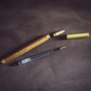 Runic Pen - Engraved Mahogany and Brass - Gel Ink - Ideal Gift for D&D ...